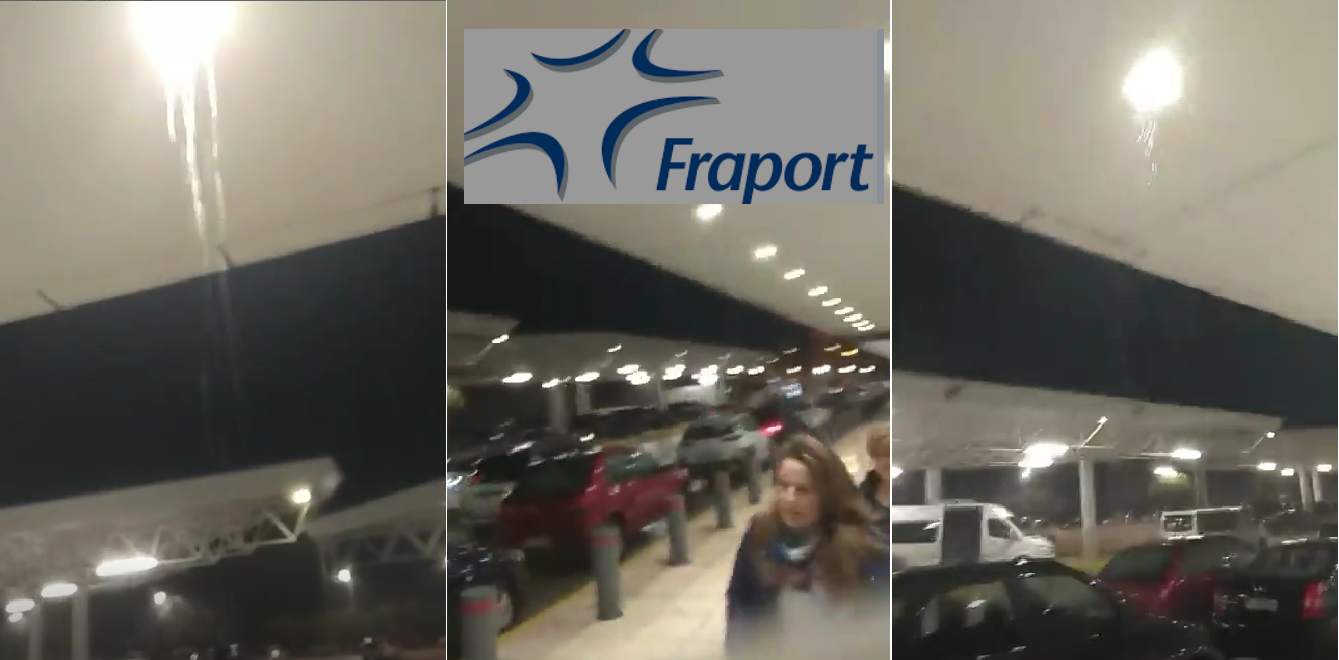 Νερά απο τα Φώτα ετρεχαν στο Αεροδρόμιο Κέρκυρας με μια βροχή..Aυτα ...