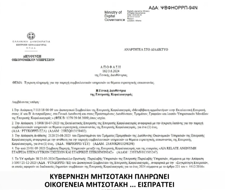 Με απευθείας ανάθεση η εταιρεία της Αλεξίας Μπακογιάννη ανηψιά του ...